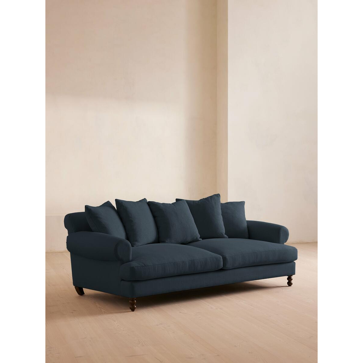 Audrey Linen Sofa - Prussian Blue | crafted in UK by Soho Home Ltd ...