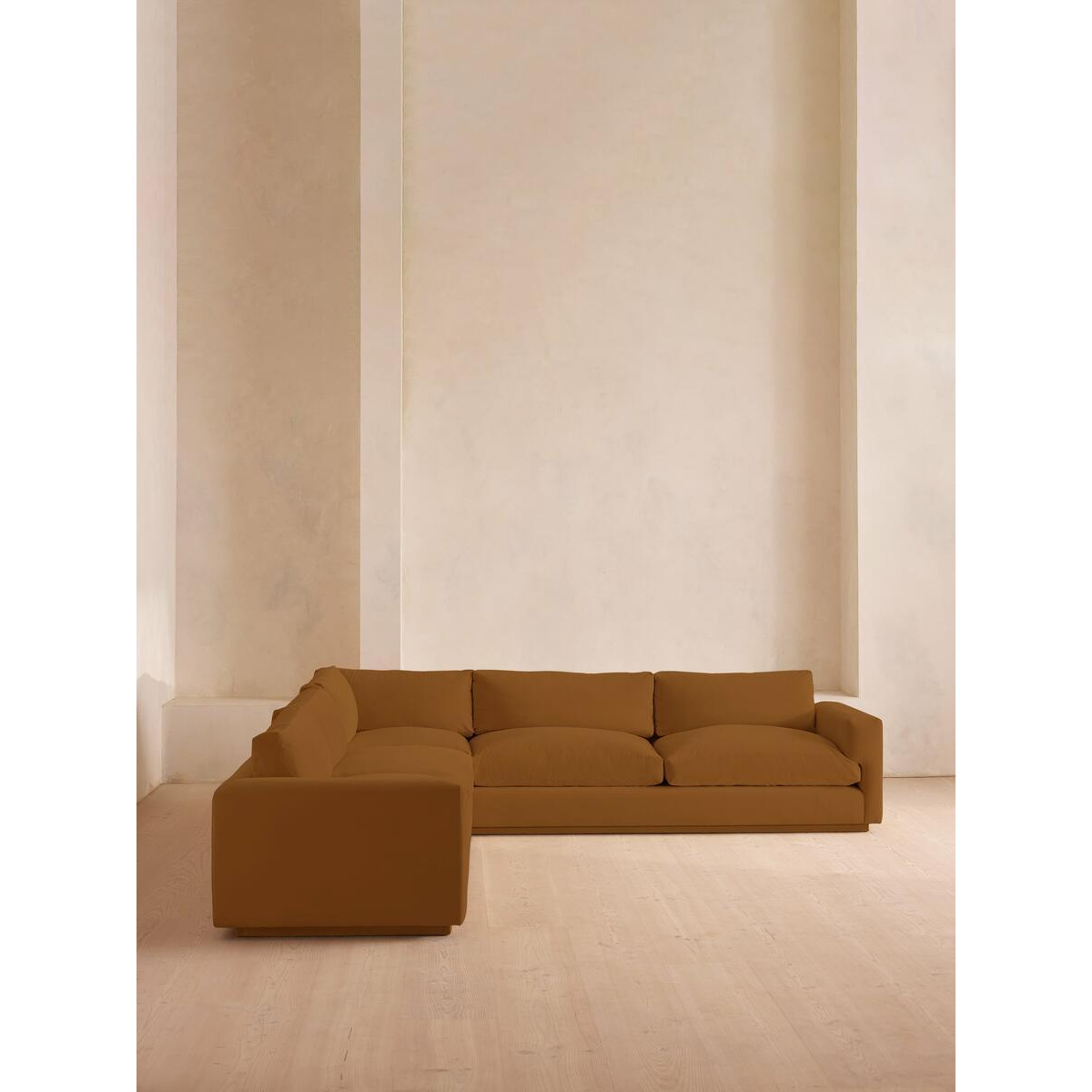 Mustard Velvet Mossley Corner Sofa | Soho House Inspired Design by Soho Home Ltd | ufurnish.com