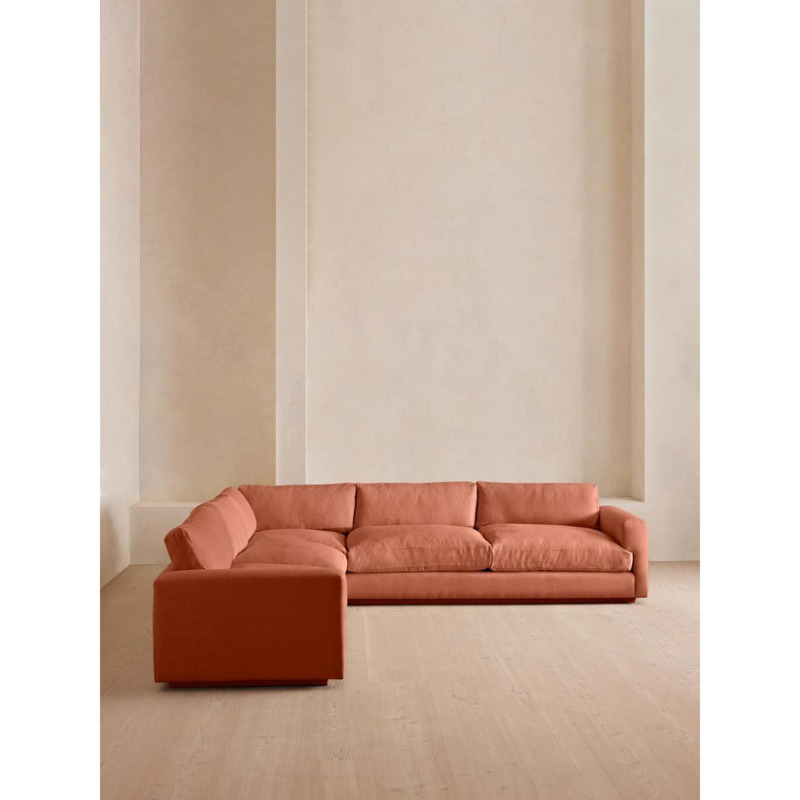 Mossley Linen Corner Sofa in Antique Rose | Soho House Inspired Design ...