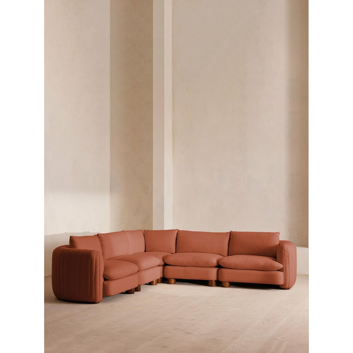 Vivienne Linen Corner Modular Sofa in Antique Rose | White City House ...