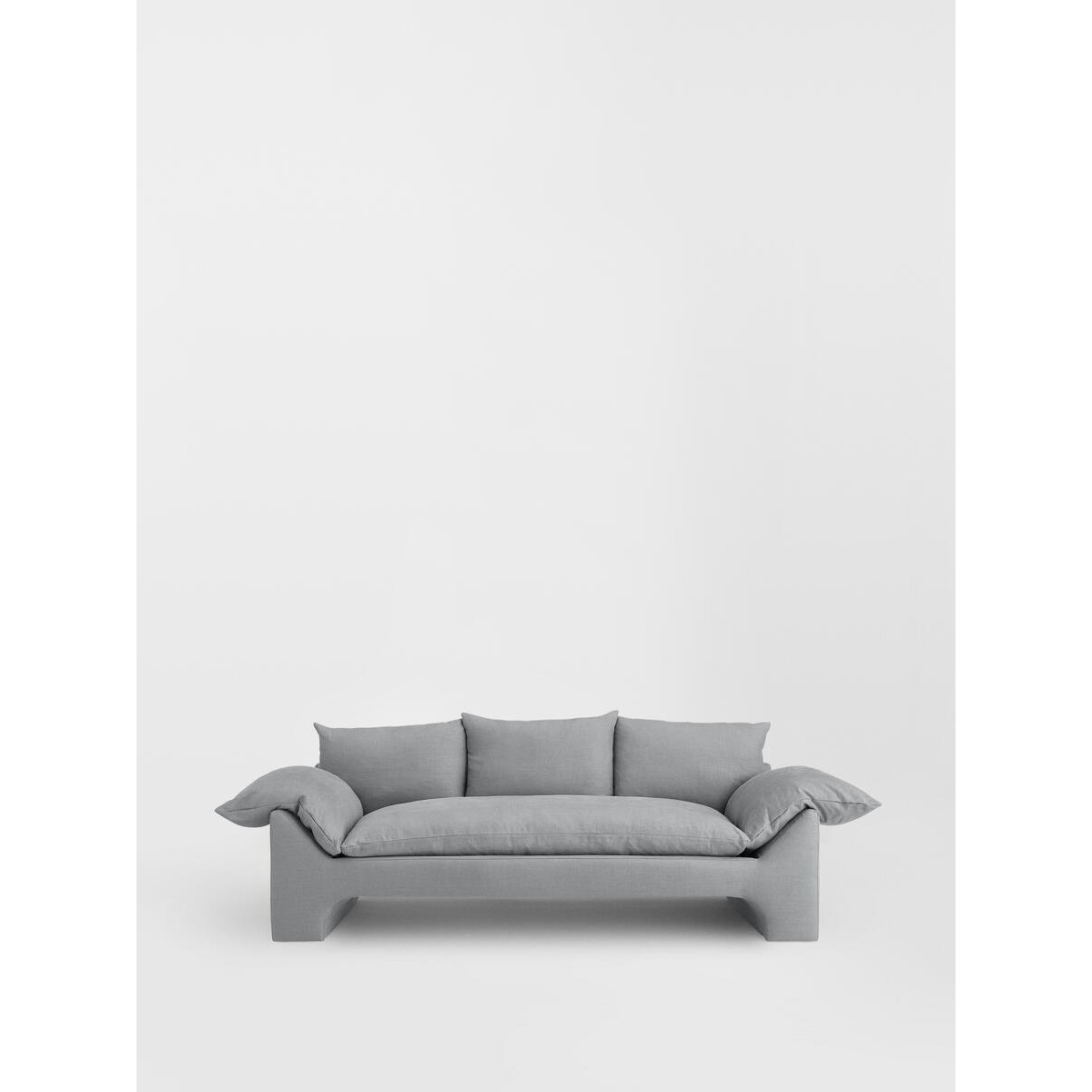 Wyatt Three Seater Sofa, Linen, Light Grey by Soho Home Ltd | ufurnish.com