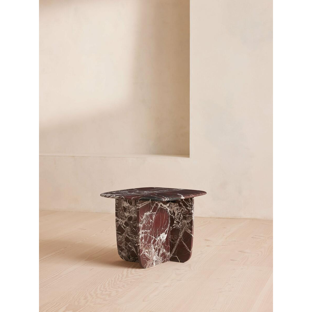 Fawsley Side Table, Rosso Levanto Marble by Soho Home Ltd | ufurnish.com