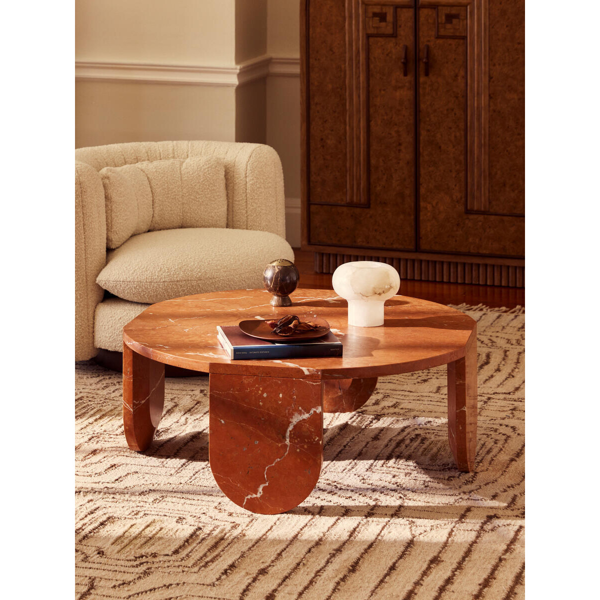 Buy Tobias Coffee Table in Rosso Alicante Marble | Soho House Furniture ...