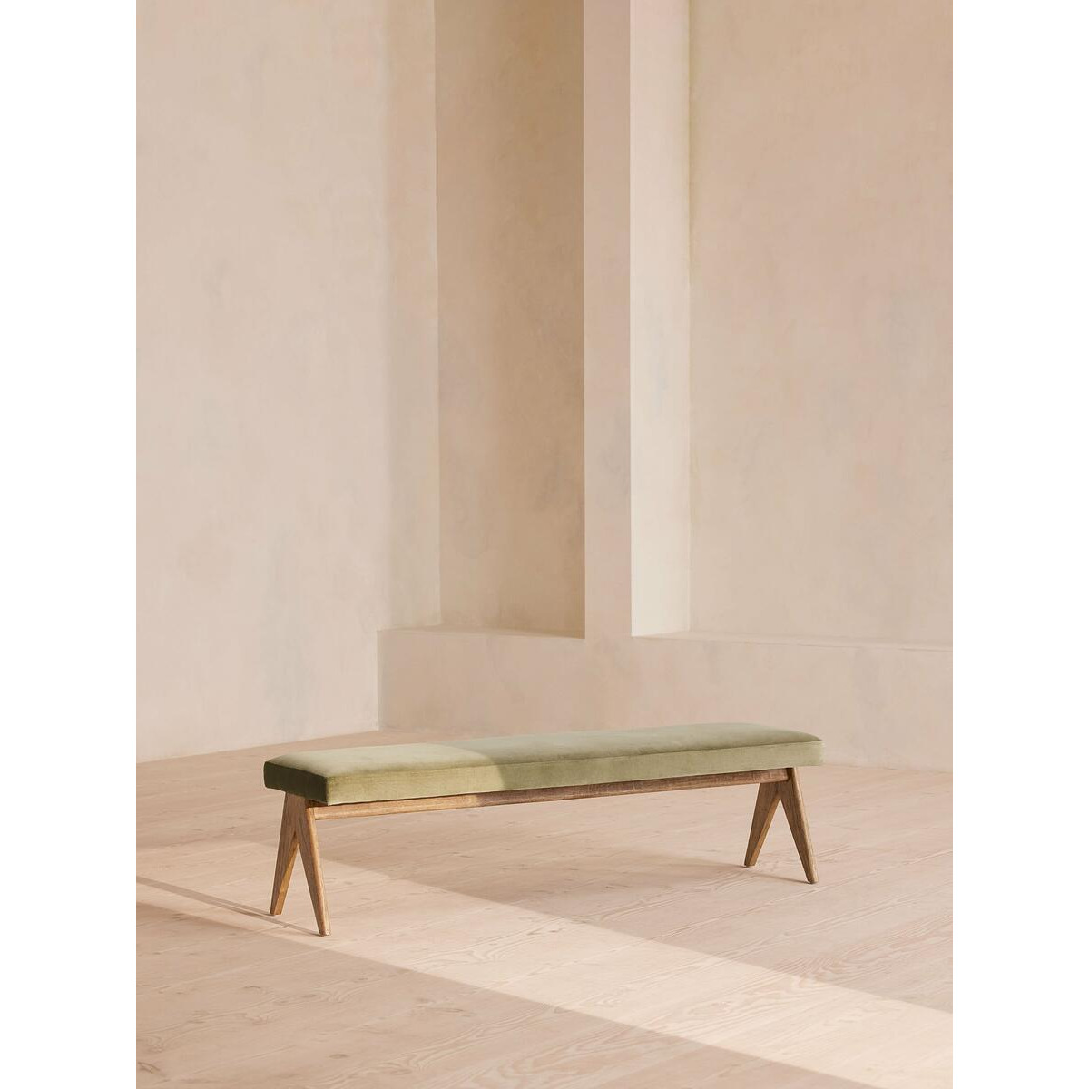 Hayward Bench, Velvet, Lichen by Soho Home Ltd | ufurnish.com
