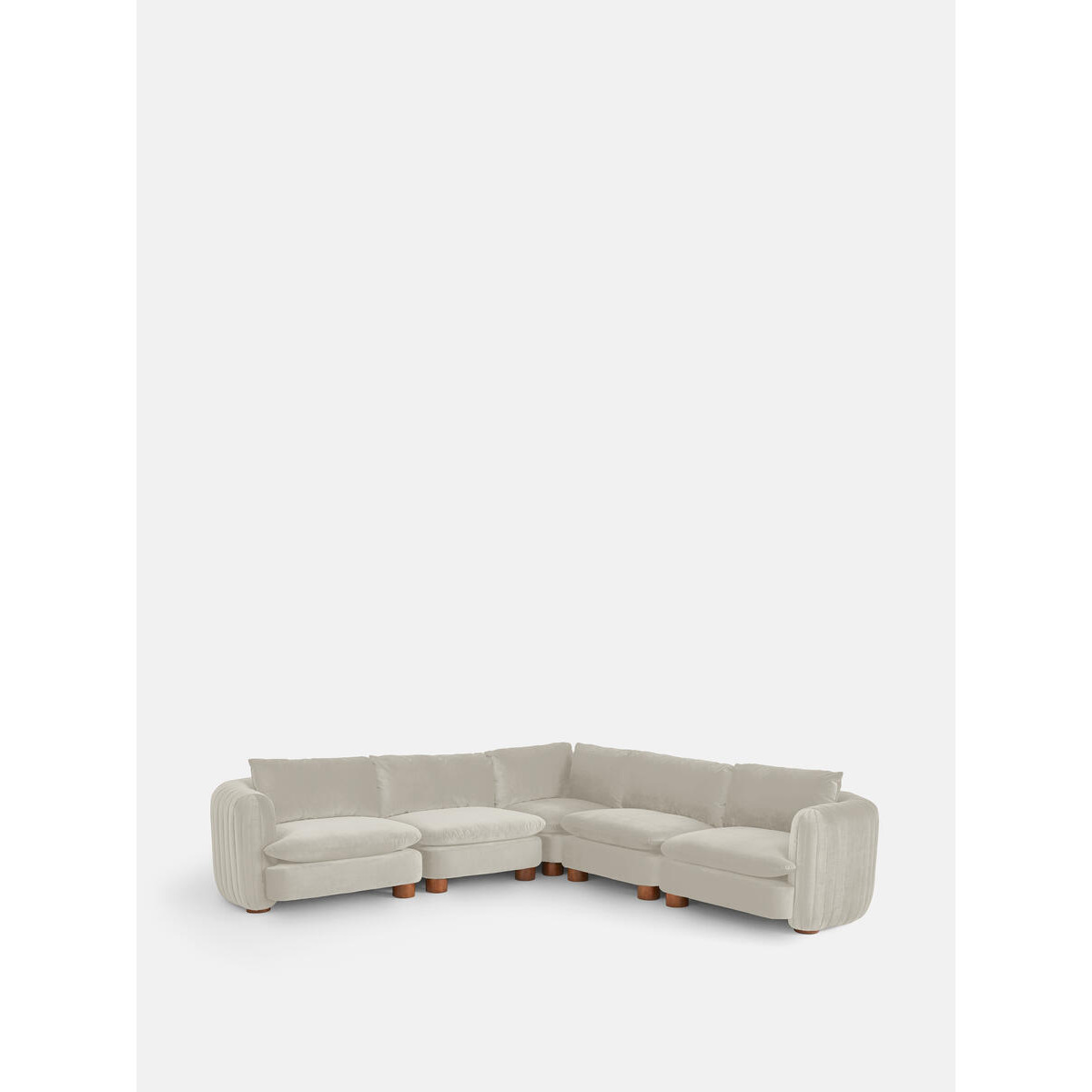 Vivienne Porcelain Velvet Corner Modular Sofa | White City House Inspired by Soho Home Ltd ...