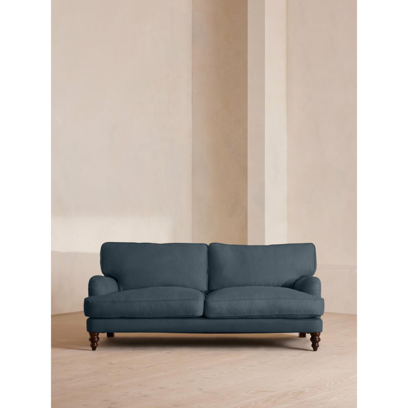 Arundel Three Seater Sofa, Linen, Prussian Blue by Soho Home Ltd ...