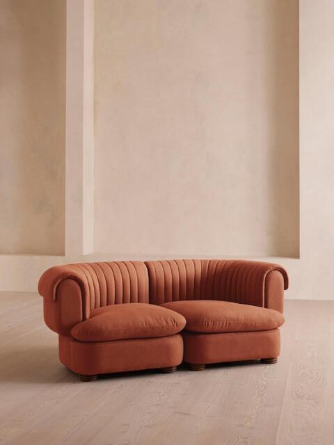 Rava Modular Sofa, Three Seater, Linen, Antique Rose by Soho Home Ltd ...