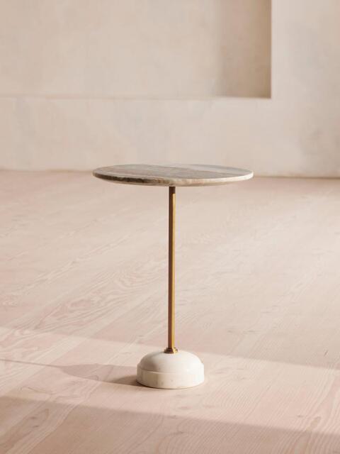 Fleet Side Table, Medium, Terra Bianca Marble by Soho Home Ltd ...