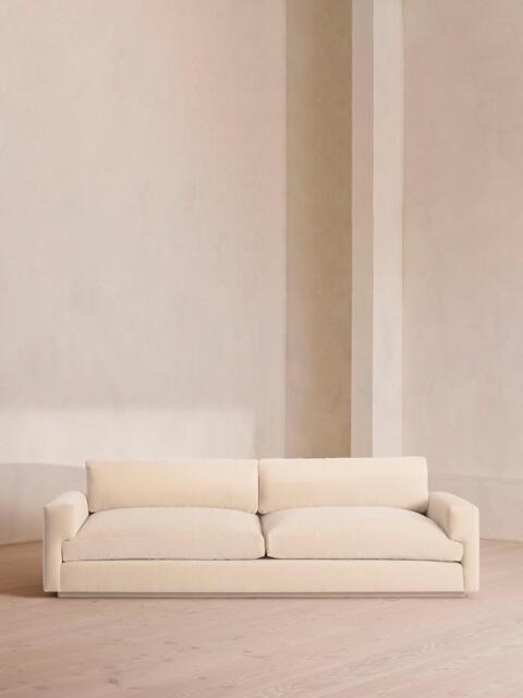 Mossley Four Seater Sofa, Velvet, Porcelain by Soho Home Ltd | ufurnish.com