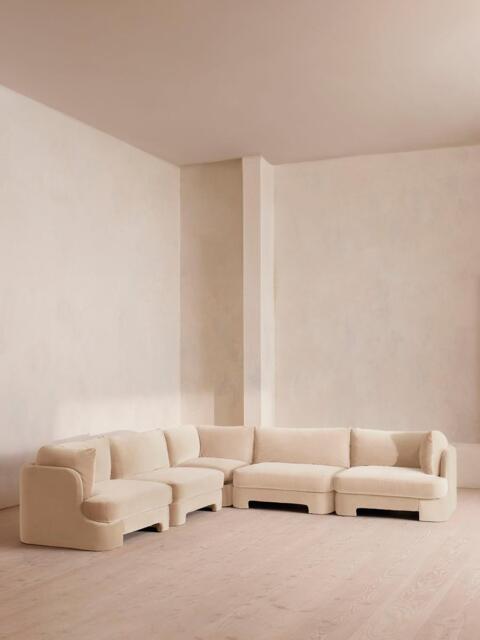 Odell Modular Sofa, Corner Sofa, Velvet, Porcelain by Soho Home Ltd ...