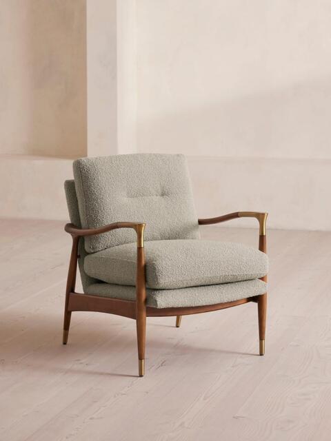Theodore Armchair, Textured Wool Boucle, Pistachio by Soho Home Ltd ...