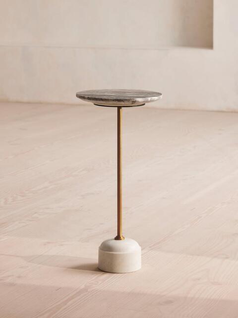 Fleet Side Table, Small/Tall, Terra Bianca Marble by Soho Home Ltd ...