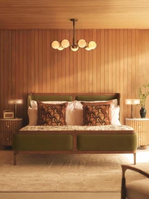 Belsa Bed, Super king, Velvet, Olive by Soho Home Ltd | ufurnish.com