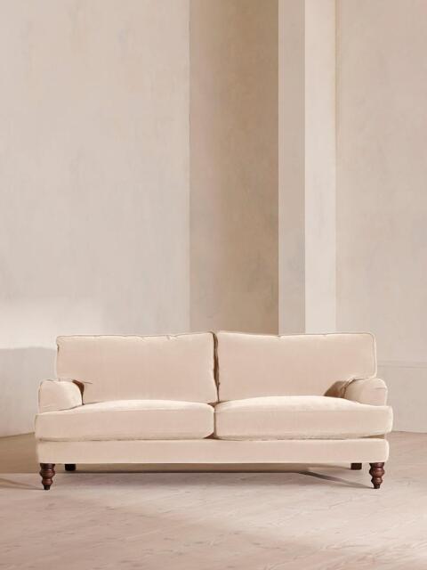 Arundel Three Seater Sofa, Velvet, Porcelain by Soho Home Ltd ...