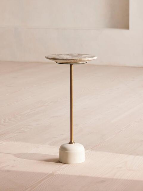 Fleet Side Table, Small/Tall, Kapri Marble by Soho Home Ltd | ufurnish.com