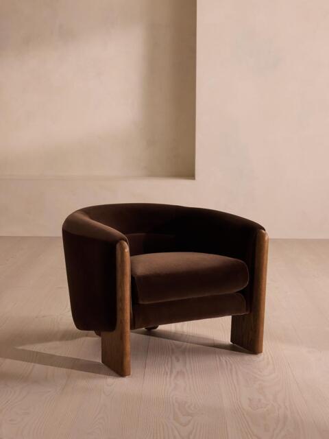 Winnie Armchair, Velvet, Chocolate by Soho Home Ltd | ufurnish.com