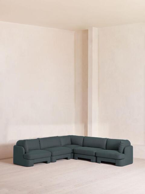 Odell Deeper Sit Modular Sofa, Corner Sofa, Linen, Prussian Blue by ...