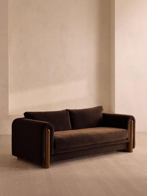 Farrell Three Seater Sofa, Velvet, Chocolate by Soho Home Ltd ...