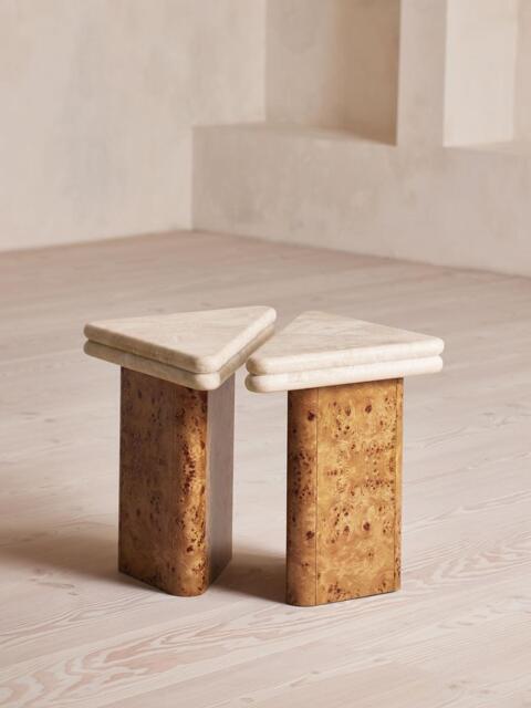Gia Side Table Set, Roya Diana Marble by Soho Home Ltd | ufurnish.com