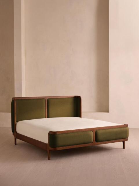 Belsa Bed, King, Linen, Olive by Soho Home Ltd | ufurnish.com