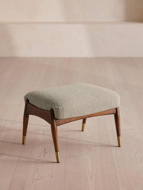 Theodore Footstool, Textured Wool Boucle, Pistachio by Soho Home Ltd ...