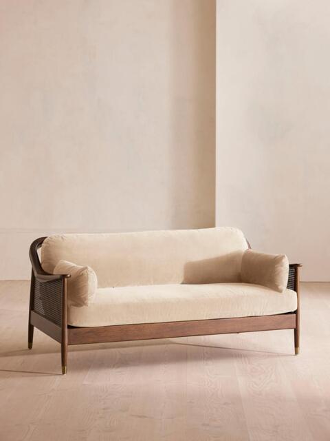 Atlanta Three Seater Sofa, Velvet, Porcelain by Soho Home Ltd ...