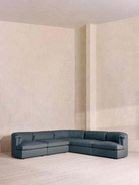 Oona Modular Sofa, Corner Sofa, Linen, Prussian Blue, UK by Soho Home Ltd | ufurnish.com