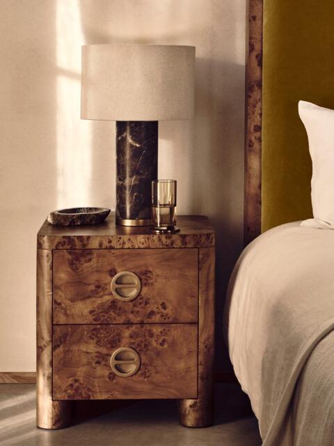 Warwick Bedside Table, Mappa Burl by Soho Home Ltd | ufurnish.com
