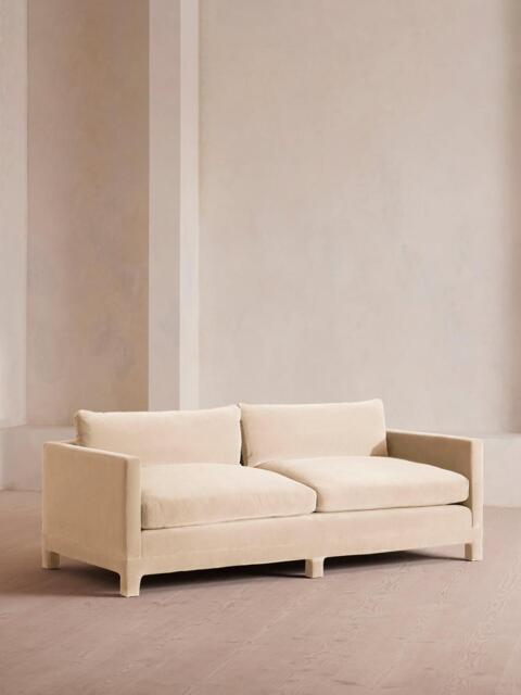 Ashford Three Seater Sofa, Velvet, Porcelain by Soho Home Ltd ...
