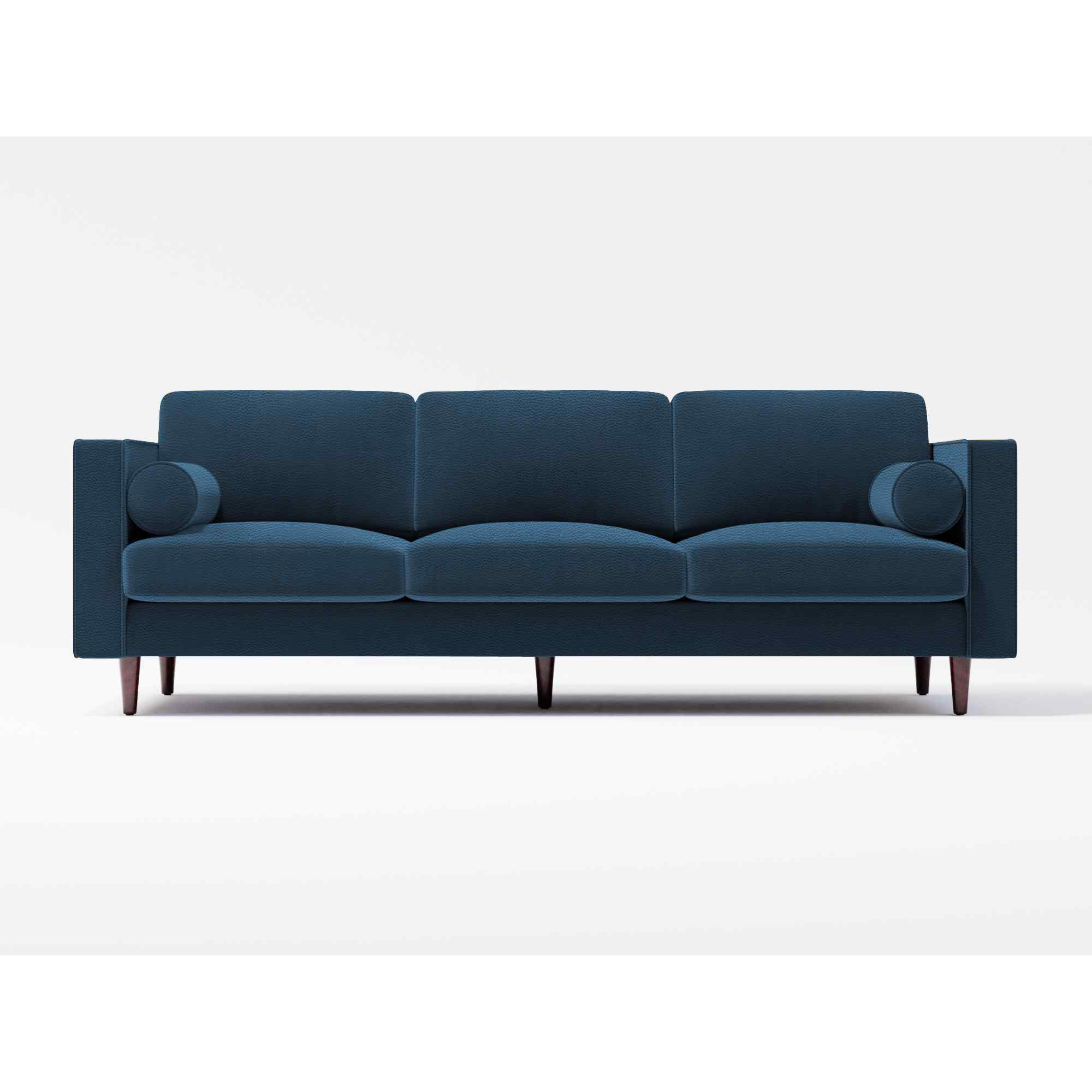 Hampton 3 Seater Leather Sofa - Navy Blue Leather by Splendour Sofas ...