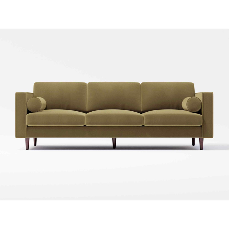 Hampton 3 Seater Leather Sofa - Pebble Leather by Splendour Sofas | ufurnish.com