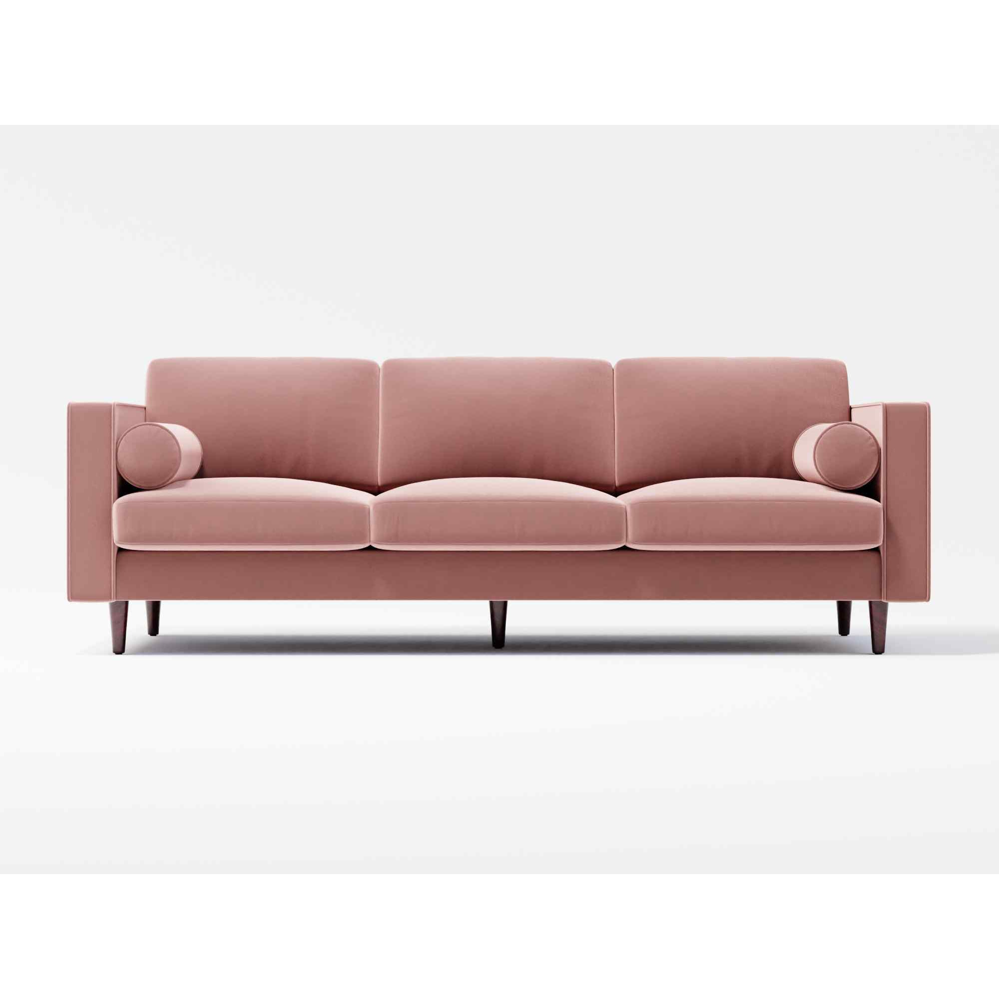 Hampton 3 Seater Velvet Sofa - Blush Pink Velvet by Splendour Sofas ...