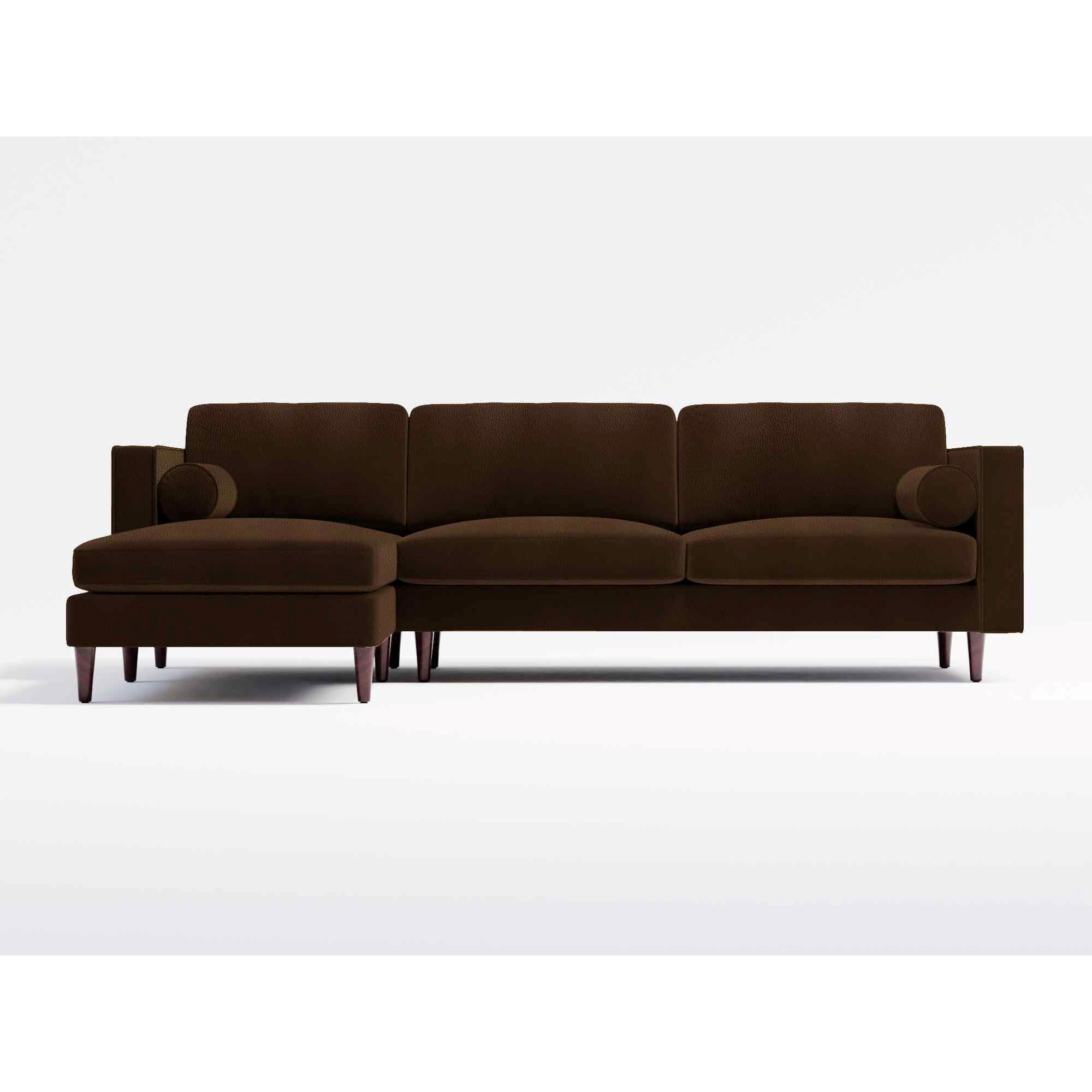 Hampton 4 Seater Left Hand Chaise Leather Sofa - Brown Leather by ...