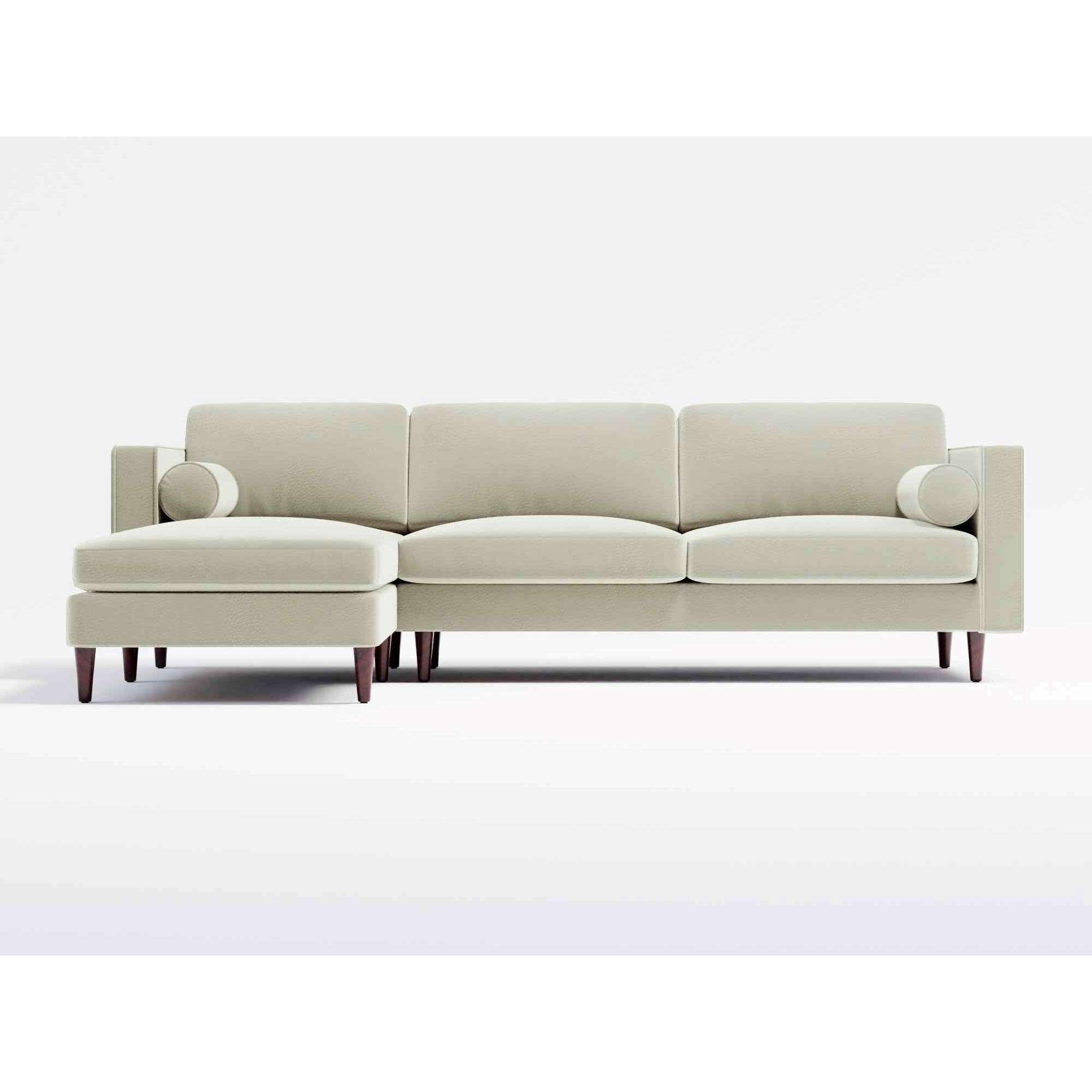 Hampton 4 Seater Left Hand Chaise Leather Sofa - Cream Leather by ...