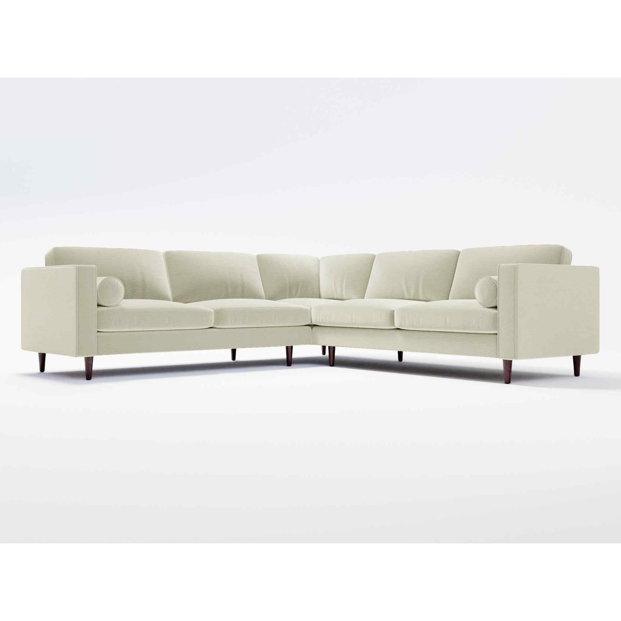 Hampton Corner Leather Sofa - Cream Leather by Splendour Sofas | ufurnish.com