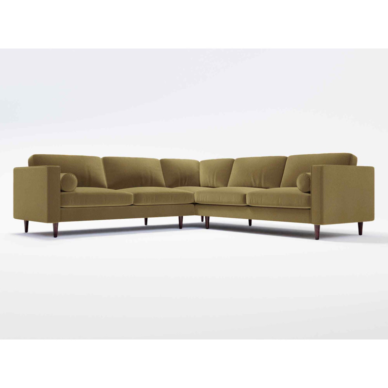 Hampton Corner Leather Sofa - Pebble Leather by Splendour Sofas | ufurnish.com