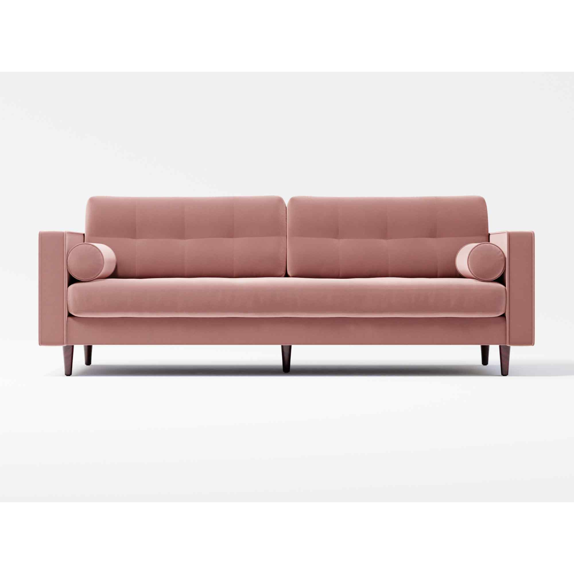 Hayes 3 Seater Velvet Sofa - Blush Pink Velvet by Splendour Sofas ...