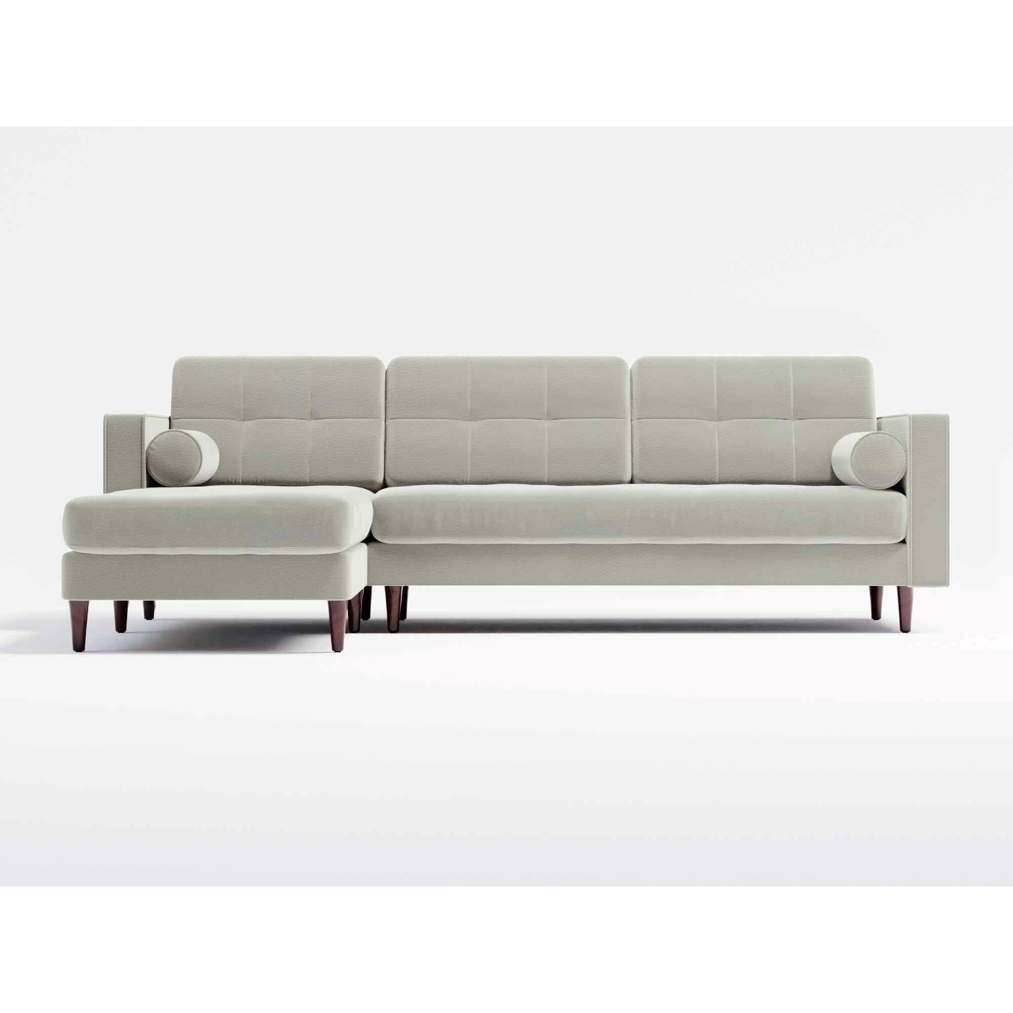 Hayes 4 Seater Left Hand Chaise Sofa White Leather by Splendour Sofas ...