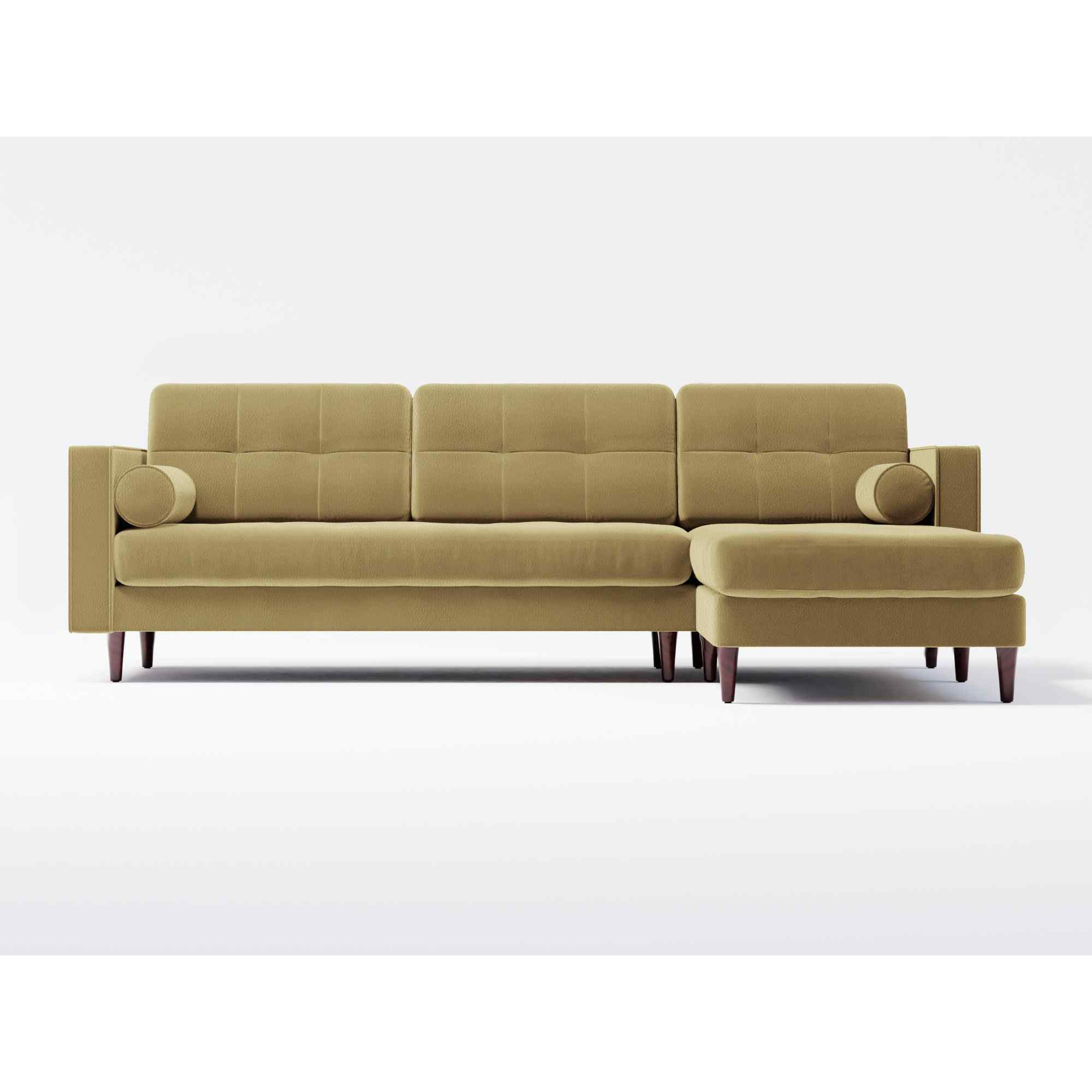 Hayes 4 Seater Right Hand Chaise Sofa Pebble Leather by Splendour Sofas | ufurnish.com