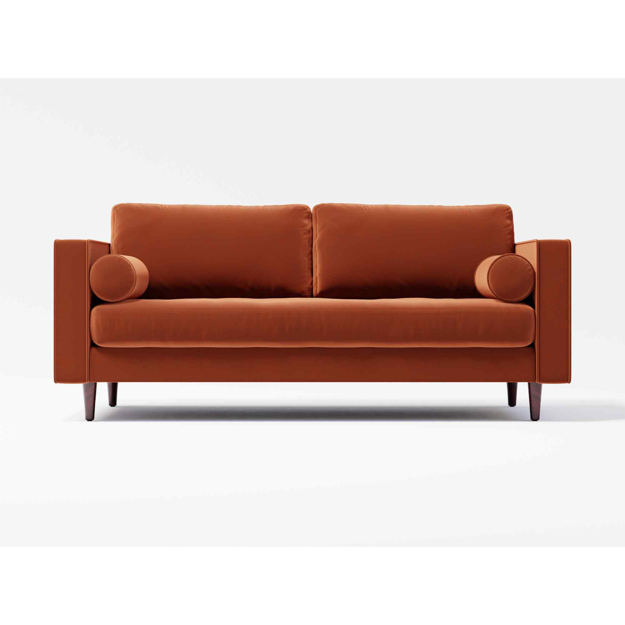 Jacob 2 Seater Velvet Sofa - Burnt Orange Velvet by Splendour Sofas ...