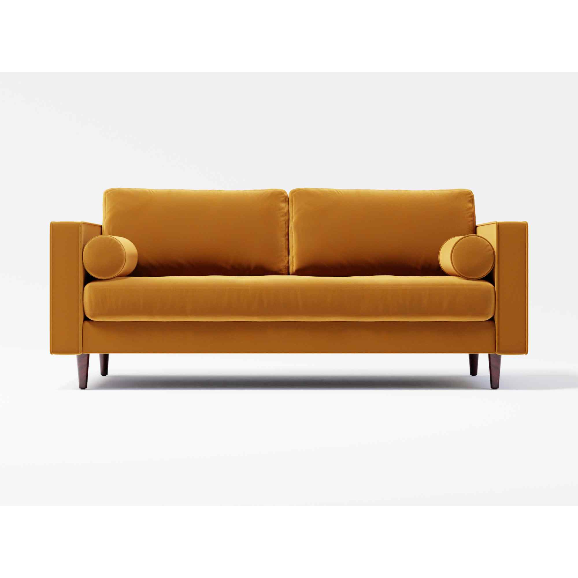 Jacob 2 Seater Velvet Sofa - Gold Velvet by Splendour Sofas | ufurnish.com