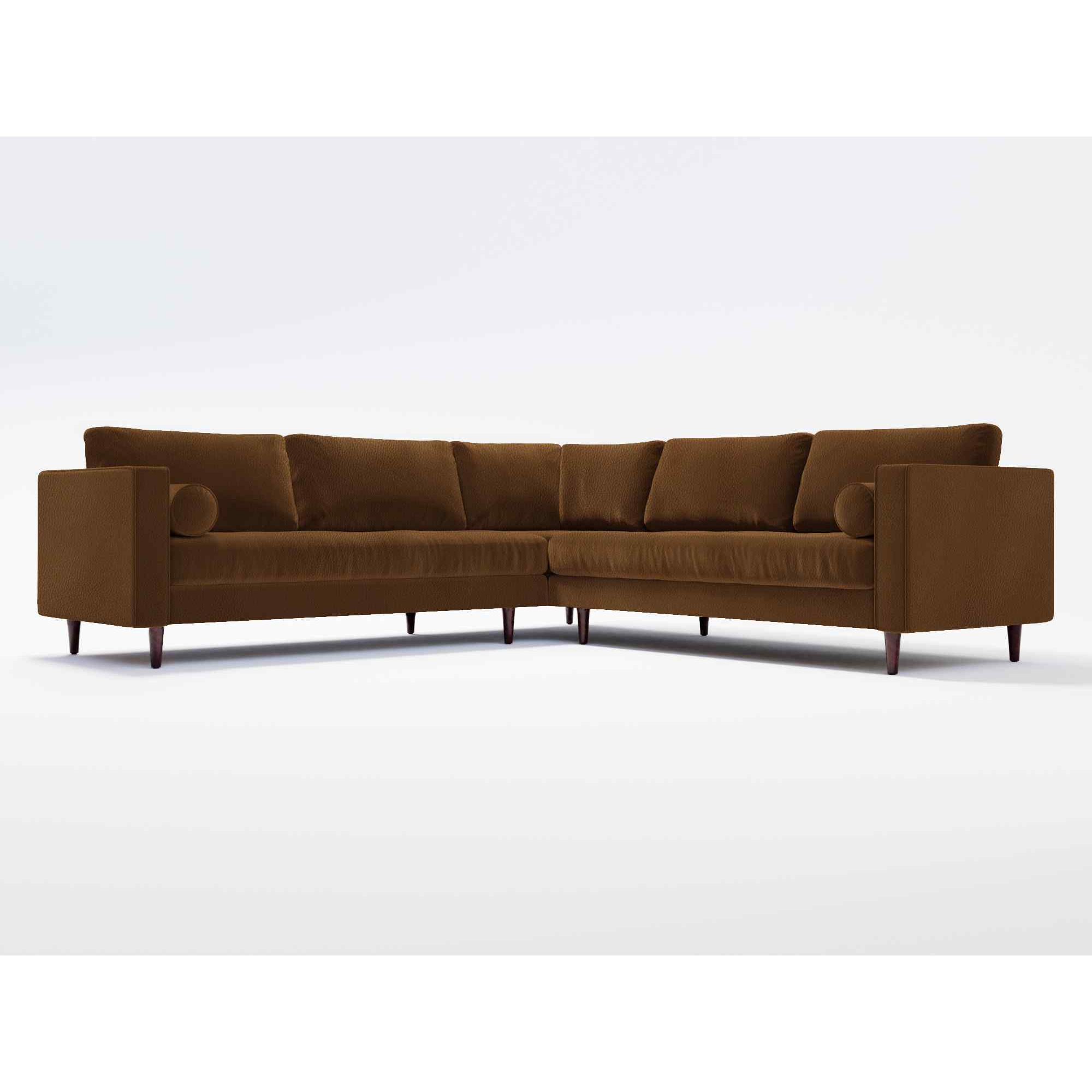 Jacob Corner Sofa Tan Leather by Splendour Sofas | ufurnish.com