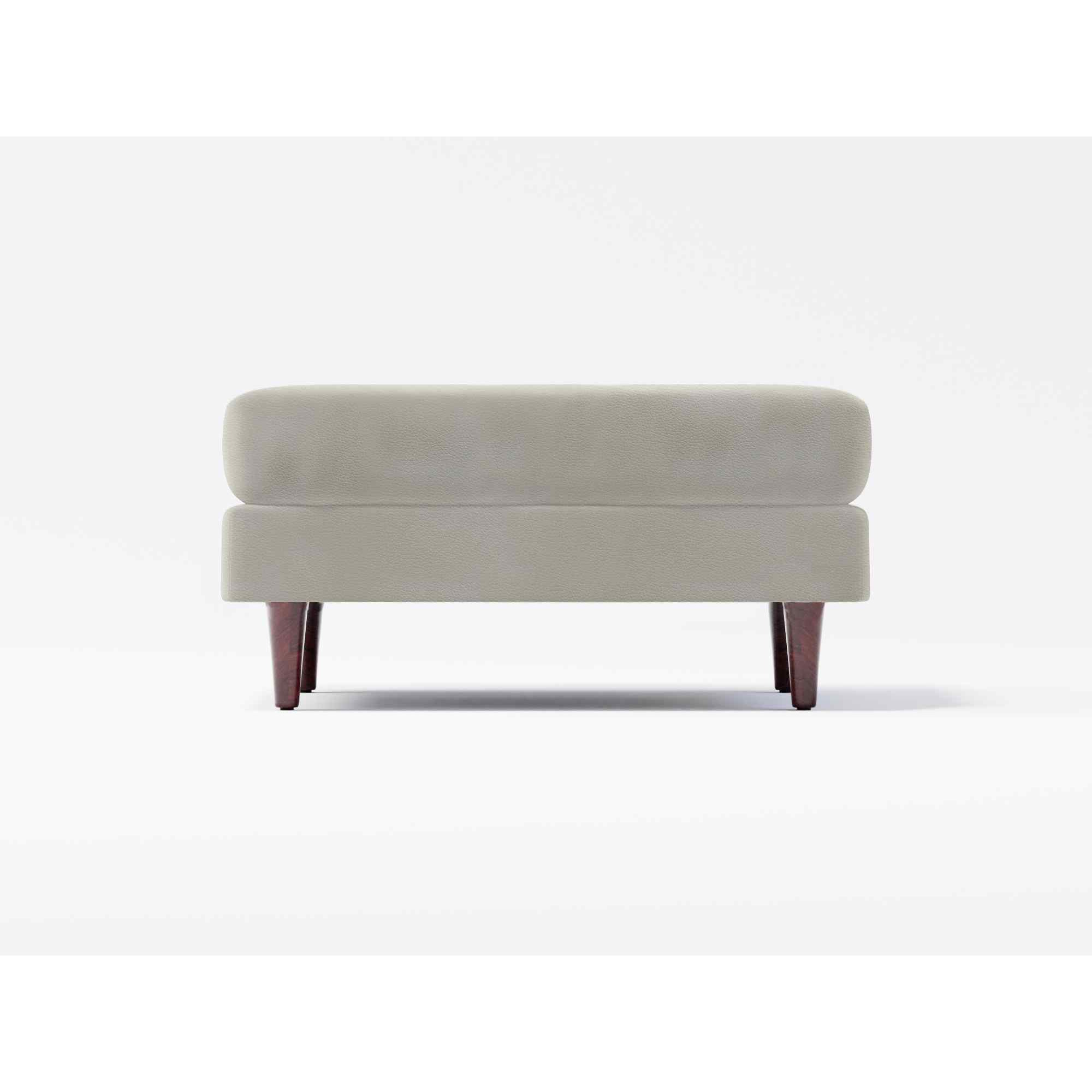 Jacob Footstool White Leather by Splendour Sofas | ufurnish.com