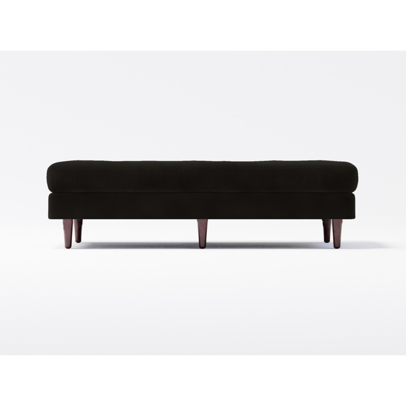 Jacob Large Ottoman Bench Black Leather by Splendour Sofas | ufurnish.com