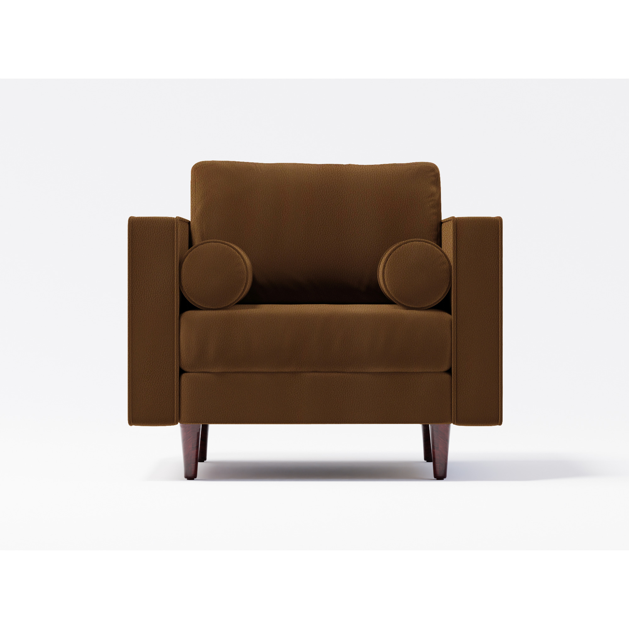 Jacob Single Seater Armchair Tan Leather by Splendour Sofas | ufurnish.com