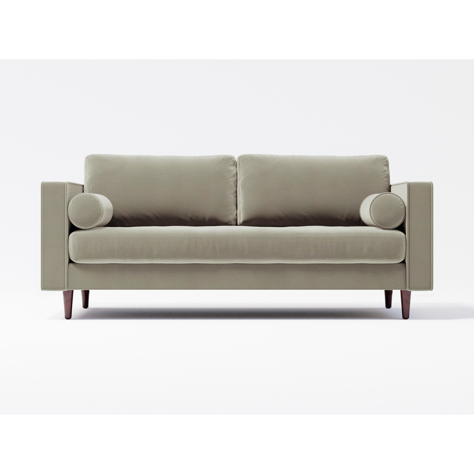 Scott 2 Seater Sofa Light Grey Leather by Splendour Sofas | ufurnish.com