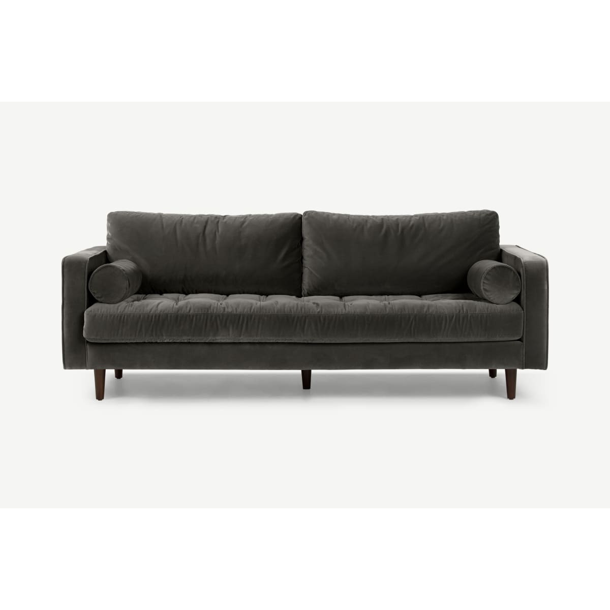 Scott 3 Seater Sofa Concrete Velvet by Splendour Sofas | ufurnish.com