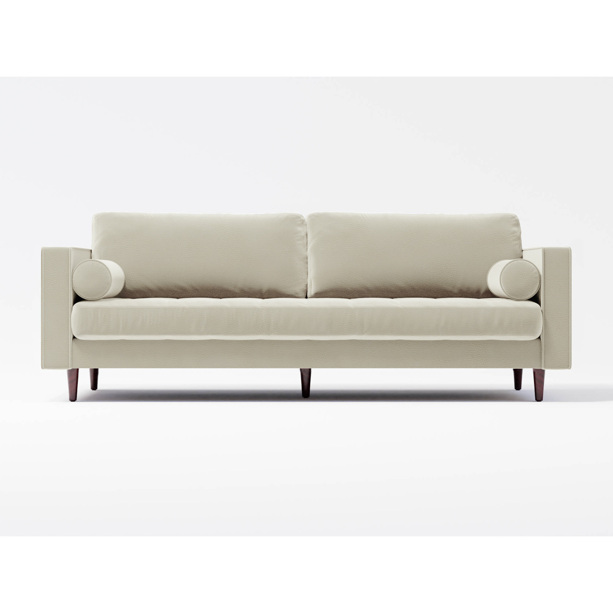 Scott 3 Seater Sofa Cream Leather by Splendour Sofas | ufurnish.com