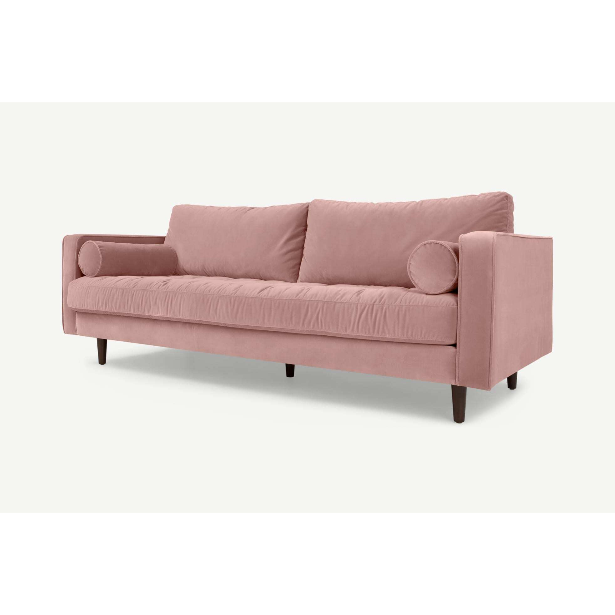 Scott 3 Seater Velvet Sofa - Blush Pink Velvet by Splendour Sofas ...