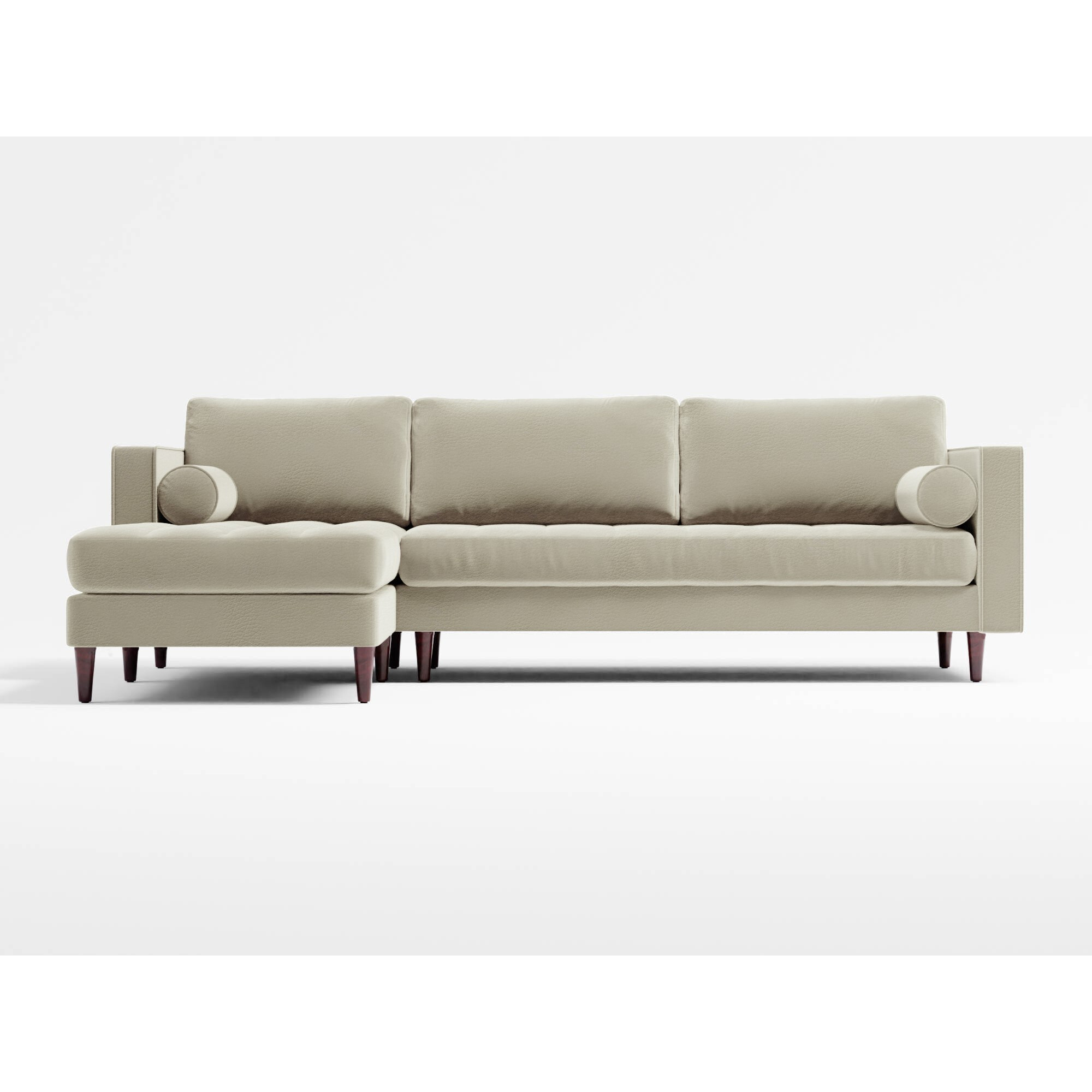 Scott 4 Seater Left Hand Chaise Sofa Cream Leather by Splendour Sofas ...